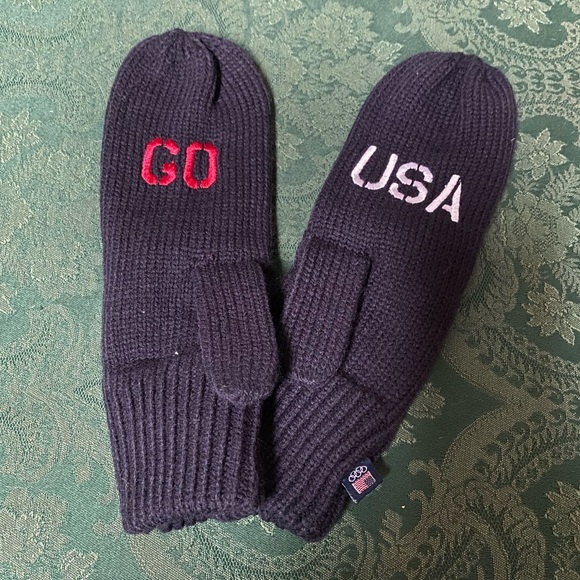 Accessories | Womens Team Usa Navy Knit Official Olympics Mittens ...